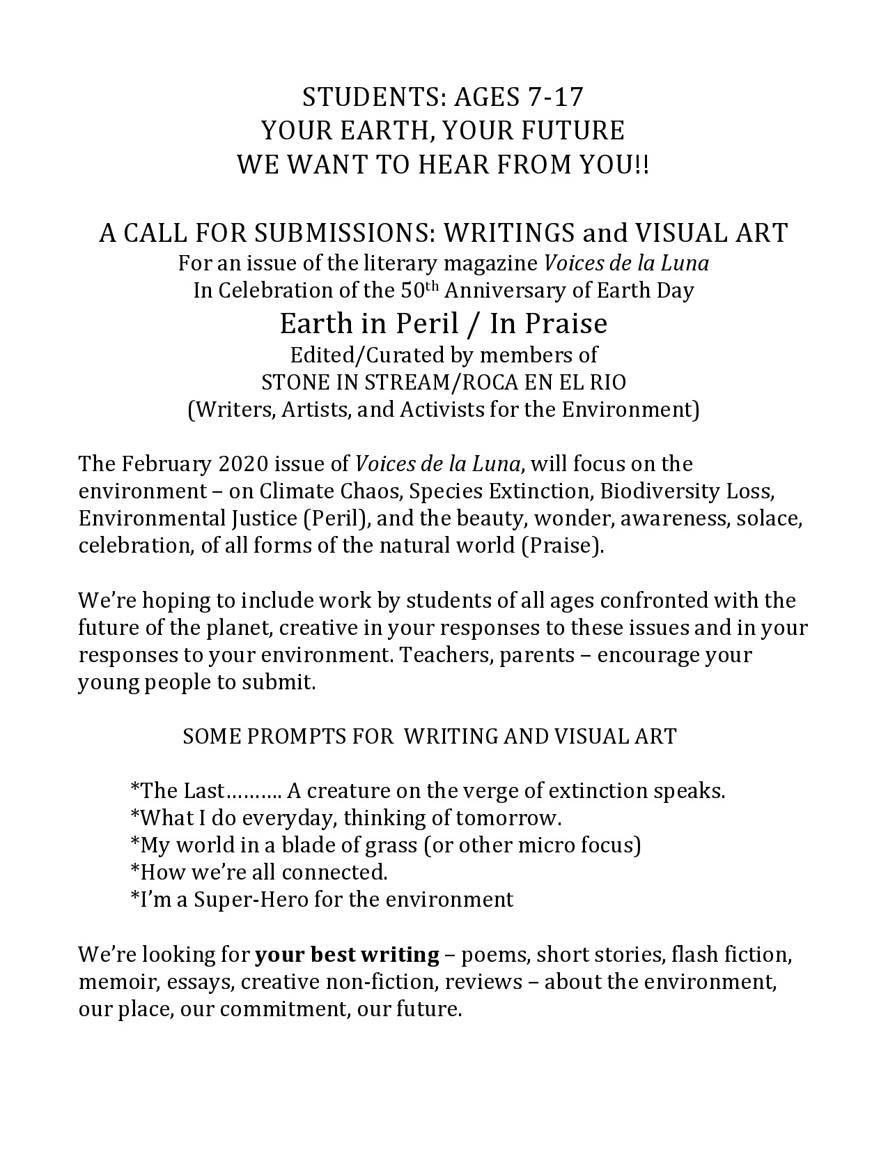 People of Earth, Send Us Your Best Earth Protection Poems and Prose | M ...